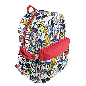Mickey and Friends 16 inch All Over Print Deluxe Backpack With Laptop Compartment
