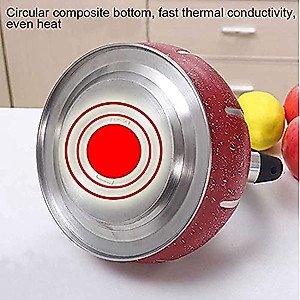 Tea Kettle Whistling Tea Pots Red Stainless Steel Whistling Tea Kettle Camping Kettles with Heat-Resistant Handle for Tea Coffee Milk Chihen220114(Color:Red;Size:3L)