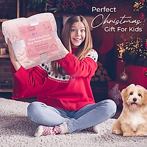 Blankets for Girls, Kids, Puppy Blankets for Small Dogs, Soft Fuzzy Plush Fleece Blanket for Boys, Girls, Teens, Toddlers, Birthday Gift, Large 50" X 60" (Pink)