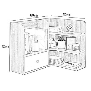 Desk Bookshelf Magazine Rack Corner Drawer Partition Stratification Storage Rack Desktop Office Home Dormitory 60X50X50CM MUMUJIN