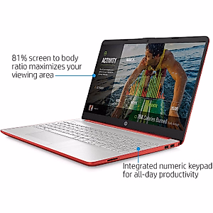 2021 Newest 15.6" HP Pavilion HD Laptop, Intel Quad-core Pentium Processor, 8GB RAM, 128GB SSD, Intel UHD Graphics, HD Webcam, Bluetooth, HDMI, USB Type-C, Scarlet Red, Windows 10 + Oydisen Cloth