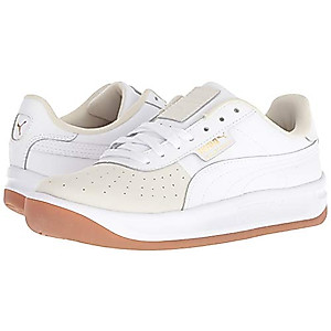 PUMA Women's CALI EXOTIC Sneaker, Whisper White-Puma White-Puma Team Gold, 7