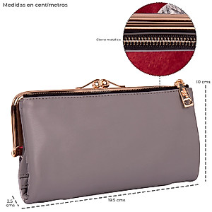Nicole Lee Catalina Kiss Lock Bifold Wallet, Small Evening Style Clutch Wallet, RFID Blocking (Sara is Soft but Strong)