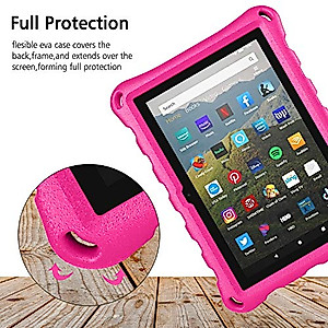 Fire HD 8 Tablet Case, Kids Case for Amazon Kindle Fire 8/8 Plus Tablet 10th/12th Generation 2020/2022 Release, Ubearkk Light Weight Shock Proof Anti Slip Protective Cases and Covers (Pink)