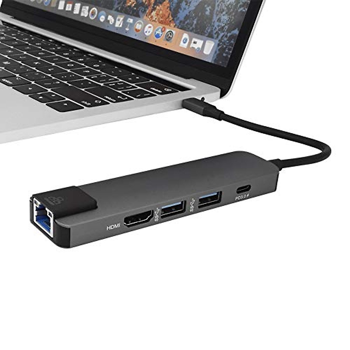 XUNMAIFHB Portable Docking Station,Type c to HDMI 3.0 Splitter with PD Powered RJ45 Network Card Converter Multi-Function Docking SD/TF/HDMI high-Definition Interface Fast Transmission