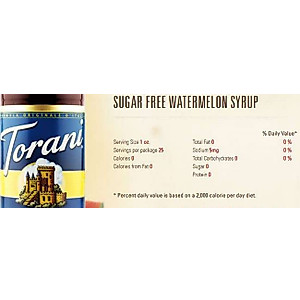 Torani Sugar Free Watermelon Syrup, 750 Ml