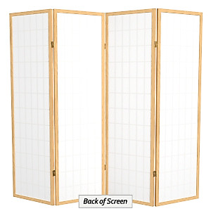 Red Lantern WP60-NAT-4P Folding Screen, 4 Panel, Natural