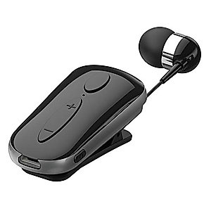 NILEWEI Bluetooth Headset Wireless Earpiece with Microphone for Cell Phones/iPhone/Samsung/Lg, HandsFree Calling Noise Cancelling, Bluetooth V4.1 Single Earbud for Office Trucker Driver(Retractable)