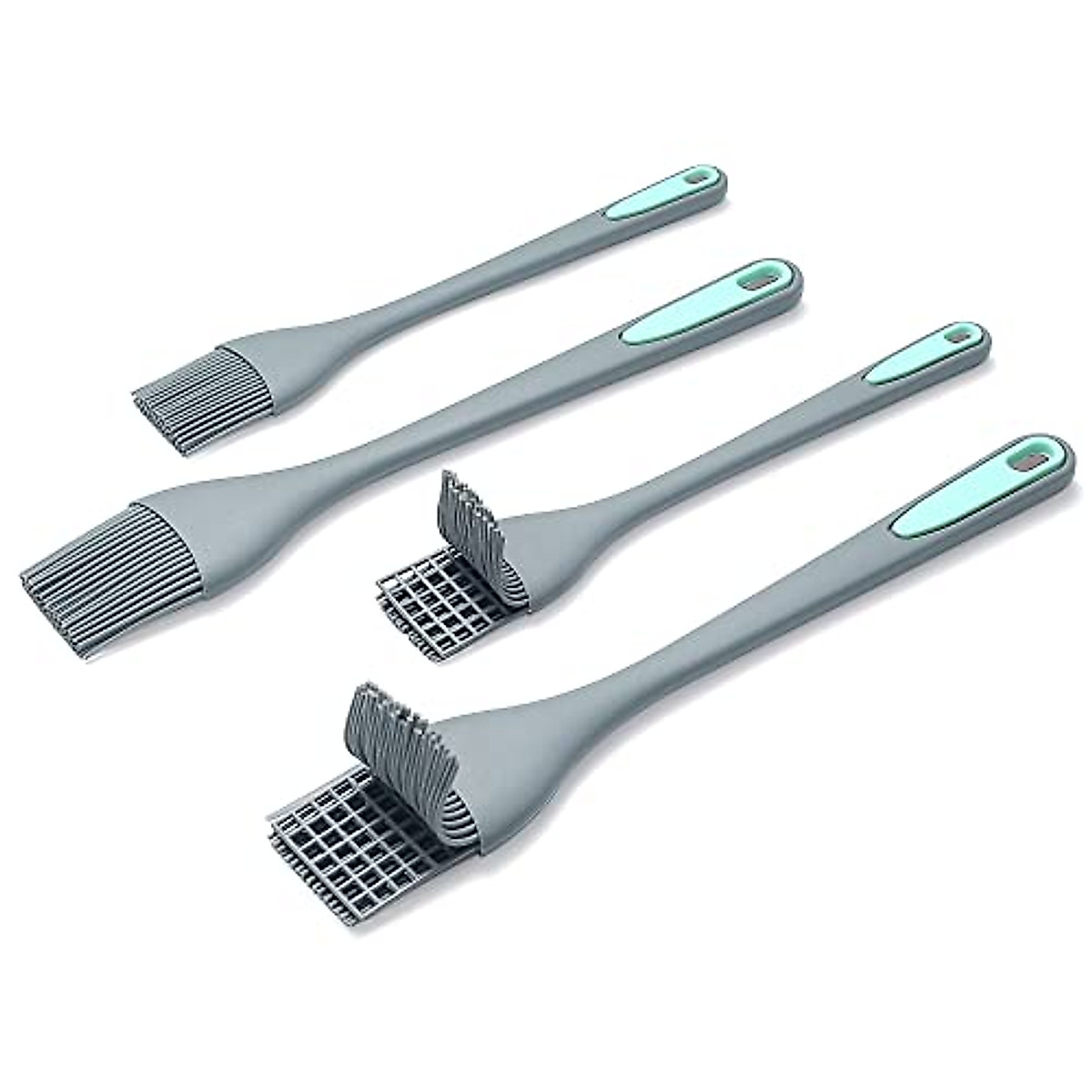 To encounter Silicone Brush, Set of 4 Silicone Basting Pastry Brush, Prefer for Cooking, Baking, Oil and BBQ Spreading - Built in Grid