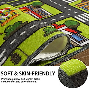 Zareas 3x5 Feet Kids Area Rug Play mat Car Rug for Playroom, Children Educational City Traffic Road Map Fun Car Carpet, Car Rug for Boys Bedroom, Upgrade Anti-Skid Rectangular for Kids Rugs, 60''x36''