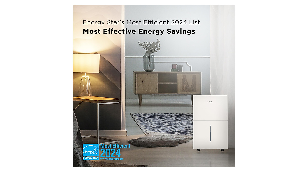 TCL H25D44W 25 Pint Smart Dehumidifier - Energy Efficient
