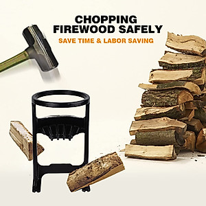 Yan Ran Firewood Kindling Splitter - Manual Wood Log Splitter Firewood Cutter - Cast Iron Wood Splitter Wedge for Home, Campsite (6.5&quot; DIAM.)