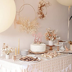 1 Pack Hello 60 Cake Topper Glitter 60th Birthday Cake Pick Sixty Years Old Cheers to 60 Years Cake Decoration for Happy 60th Birthday Wedding Anniversary Cake Decorations Party Supplies Rose Gold