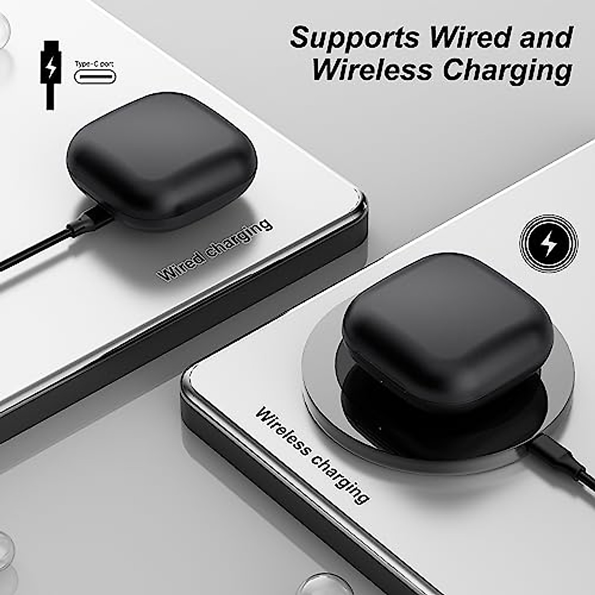 Wireless Charging Case for Beats Fit Pro, Replacement Charger Case for Beats Fit Pro Charging Case with Bluetooth Pairing, Support Wireless & Wired Charging (Earbuds Not Included)