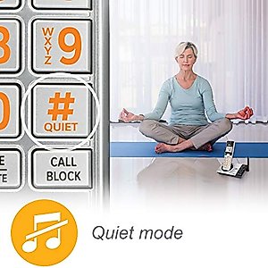 AT&T CL83507 DECT 6.0 5-Handset Cordless Phone for Home with Dual Keypad Base, Answering Machine, Call Blocking, Caller ID Announcer, Intercom and Long Range, Silver/Black