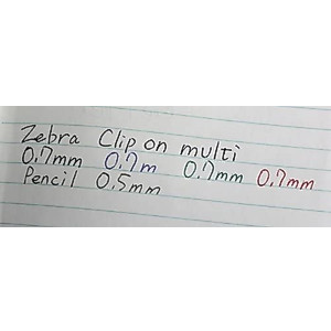 Zebra B4sa1 Clip-on Multi Multifunctional Pen (0.7mm Black, Blue, Red and Green + 0.5mm Mechanical Pencil) - Transparent Barrel & 4colors Ink Pens Refills Value set(with Our Shop Original Description of Goods)