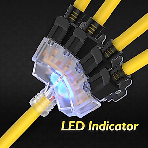 TOOLIOM 30 Amp to 110 Generator Adapter 4 Prong Locking Generator Cord 30 Amp to 15 Amp Adapter NEMA L14-30P/Four 5-20R Household Outlet Splitter,1.5 FT