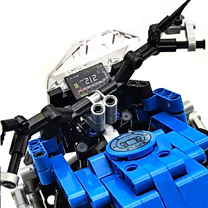 ShupBear Creator Expert Blue Super Adventure Motorcycle Set,Adult Car Model,Building Blocks 948 PCS