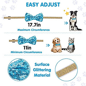 Nobleza Dog Birthday Party Supplies, Dog Birthday Hat Bandana Scarf with Cute Dog Bow Tie, Banner, Dog First Birthday Boy Outfit for Pet Puppy Cat Blue