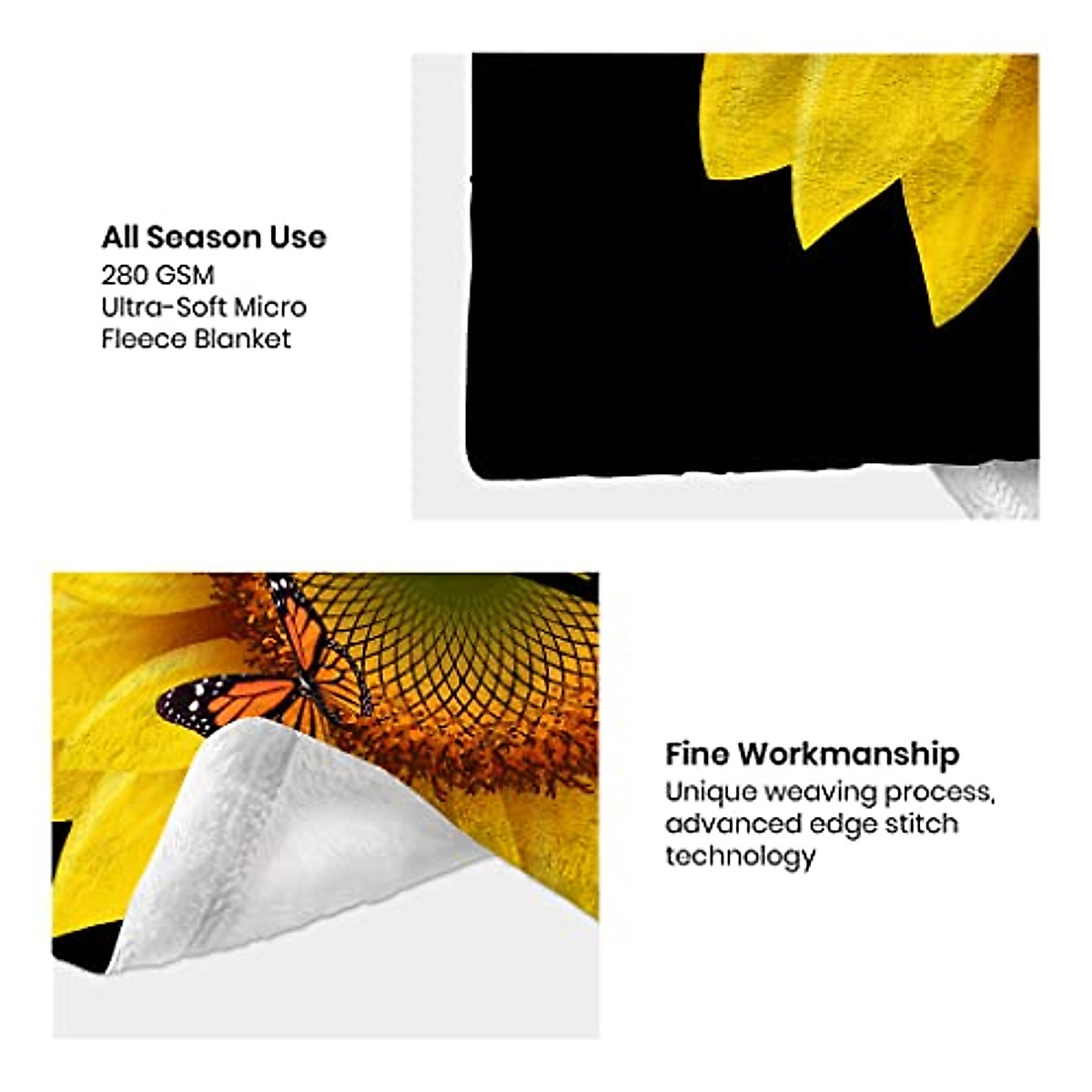 YOYICU Sister Gifts Blanket,Sisters Gifts from Sister,Sister Birthday Gifts from Sister,Gifts for Sisters from Sisters Graduation Mothers Day Sunflower Throw Blanket 50”x60”