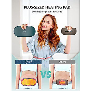 Slimpal Heating Pad for Period Cramps&Back Pain, Plus-Sized Electric Heating Pad, Menstrual Period Cramps Heat Belt Pain Relief, 3 Timer Auto Off Setting, Dark Green