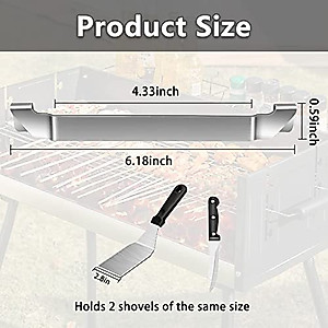 Emcgicc 6.2 Inch BBQ Spatula Rack, Stainless Steel Griddle Spatula Holder, Barbecue Tool Hold Rack Griddle Accessories for Flat Top Griddle and Other Grill Griddles (6.2 Inch)