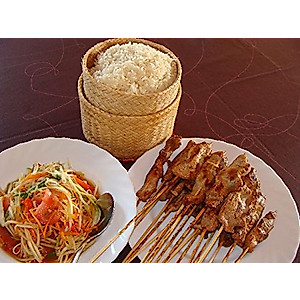 Thailand Sticky Rice Bamboo Basket Handmade Size 7"x 7.5"