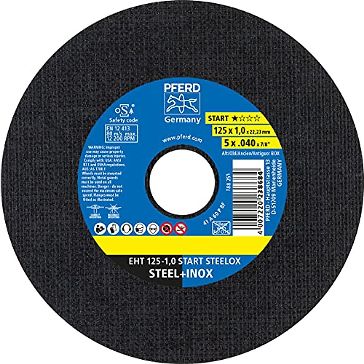 PFERD 69120939 Trennscheibe 1,0 mm Box Cutting disc, Trennscheiben 125 x 1,0 x 22,23 mm