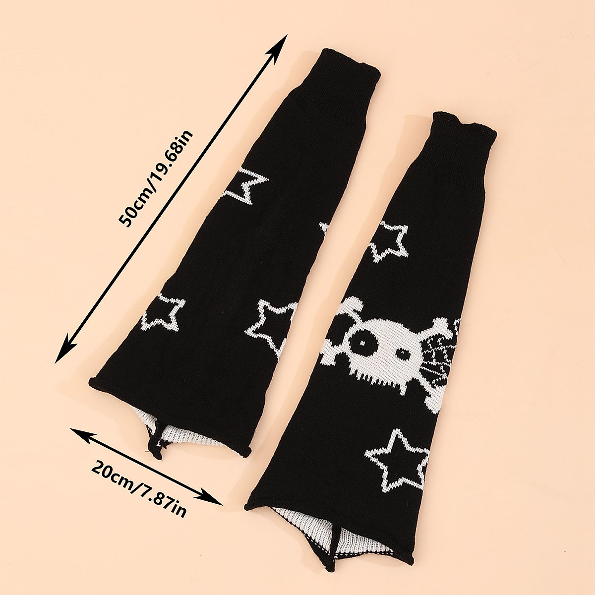 Y2k Leg Warmers for Women Two Side Wear Leg Warmers Girls Kawaii Knitted Leg Warmer Gothic Harajuku Cute Leg Warmer