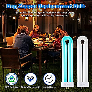 Kittmip BF35 Bug Zapper Replacement Bulbs FUL 15W-BL with Square 4-Pin Base, Compatible for Flowtron BK-15D, Stinger FP15, TZ15, BB-15WHT, 15W U Shape Insect Attracting Lamp for T6 T8 T9(1)