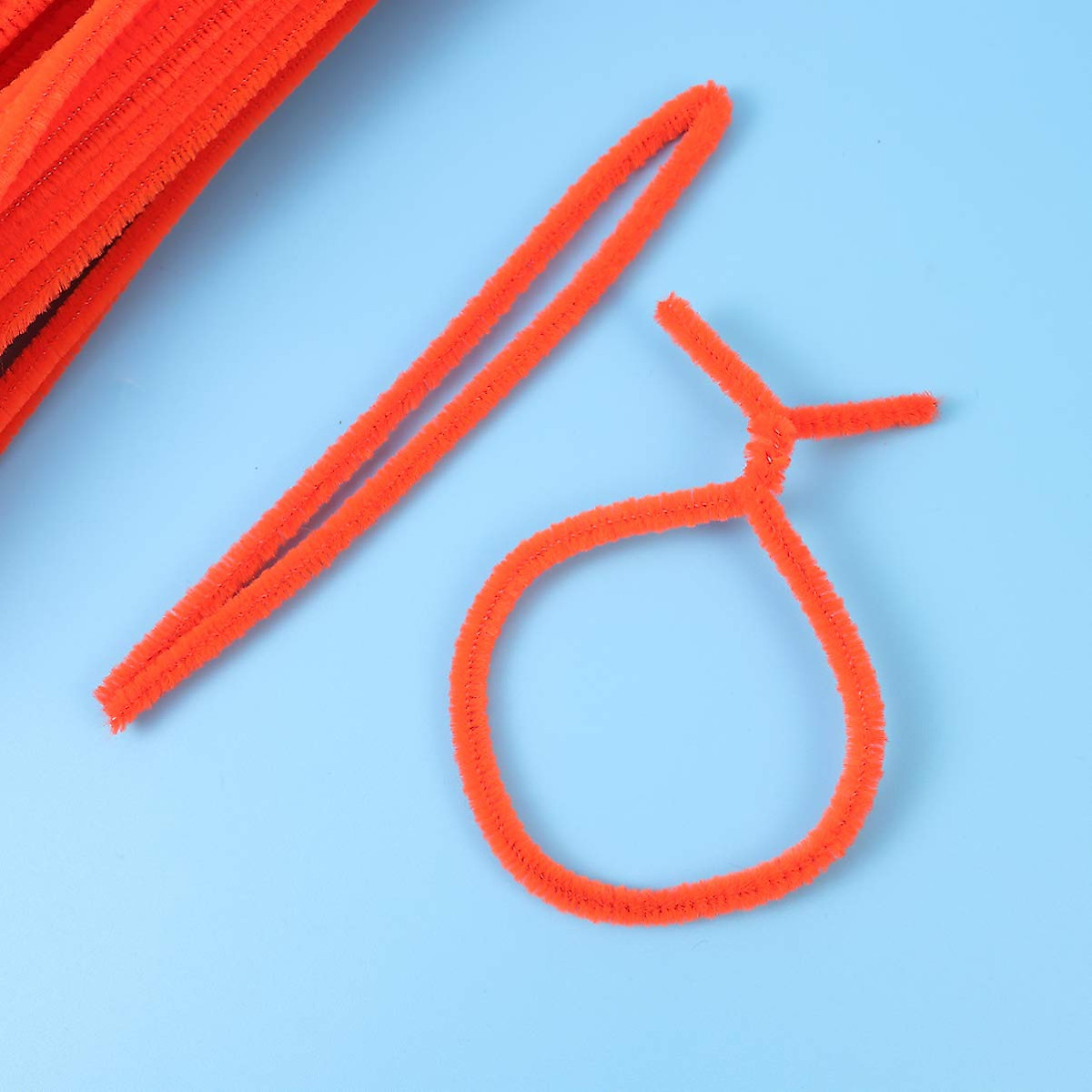 Healifty 100pcs Cleaners Chenille Stems Crafts Chenille Sticks for DIY Art Flower Plant Crafts Christmas Decorations Ornament (Orange)