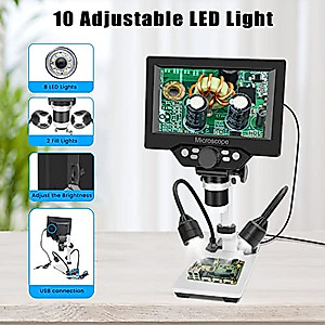 Coin Microscope,5.5" LCD Digital USB Microscope with 32G TF Card,Micsci Coin Magnifier 1000X 1080P Handheld Video Camera,PC View,Rechargeable Battery,Fill Lights for Adults Kids Soldering Error Coins