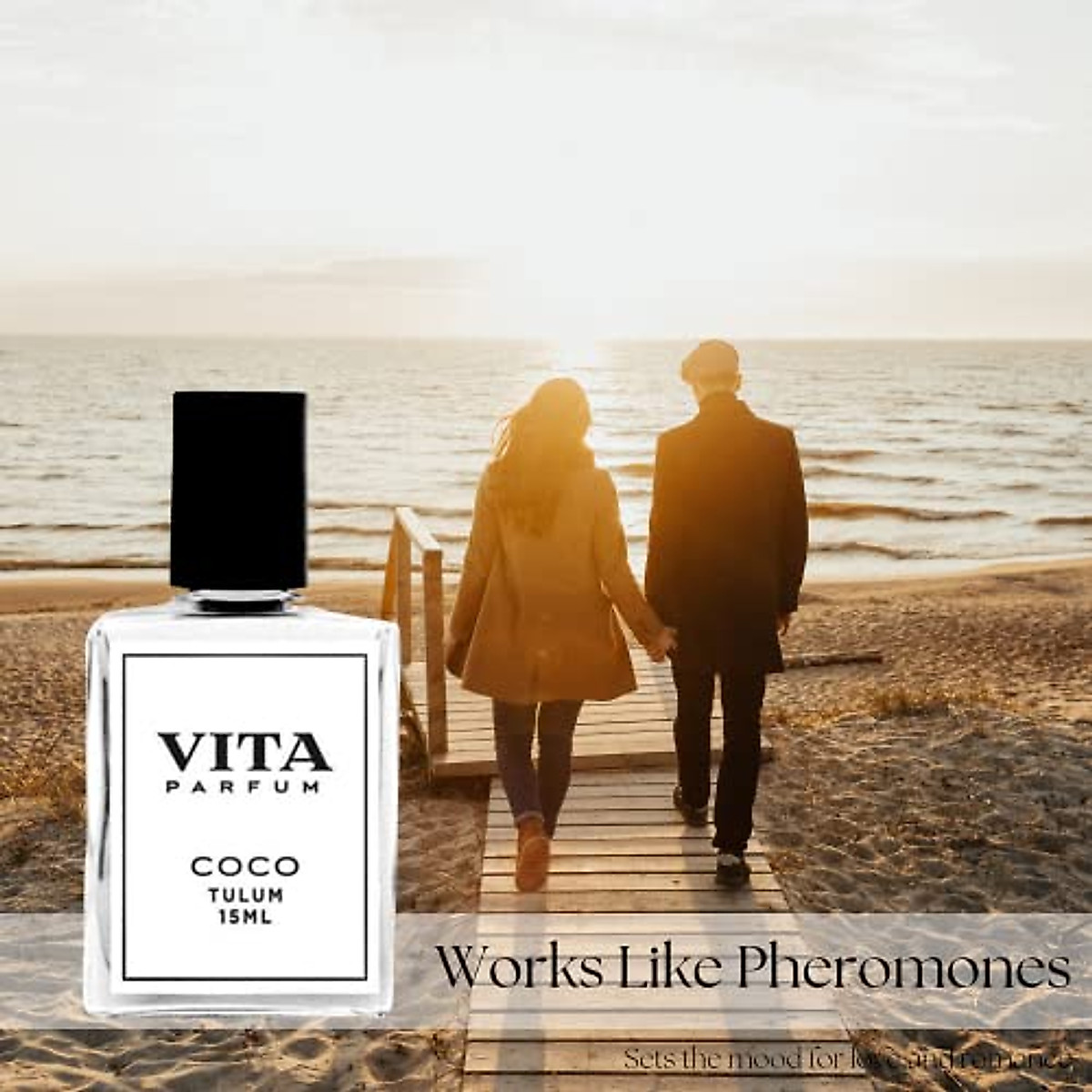 Vita Parfum Coco Perfume Oil, Mini Roll On Perfume for Women in Coco Tulum Scent, 15ml