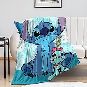 Throw Blanket Ultra-Soft Comfortable Blankets Flannel Fits Couch Sofa Office Suitable for All Season 50"x40"