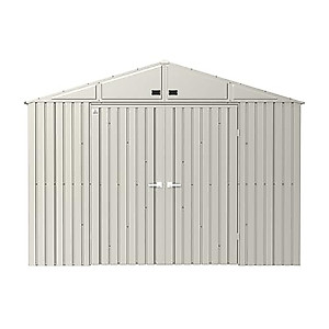 Arrow Shed Elite 10' x 12' Outdoor Lockable Gable Roof Steel Storage Shed Building, Cool Grey