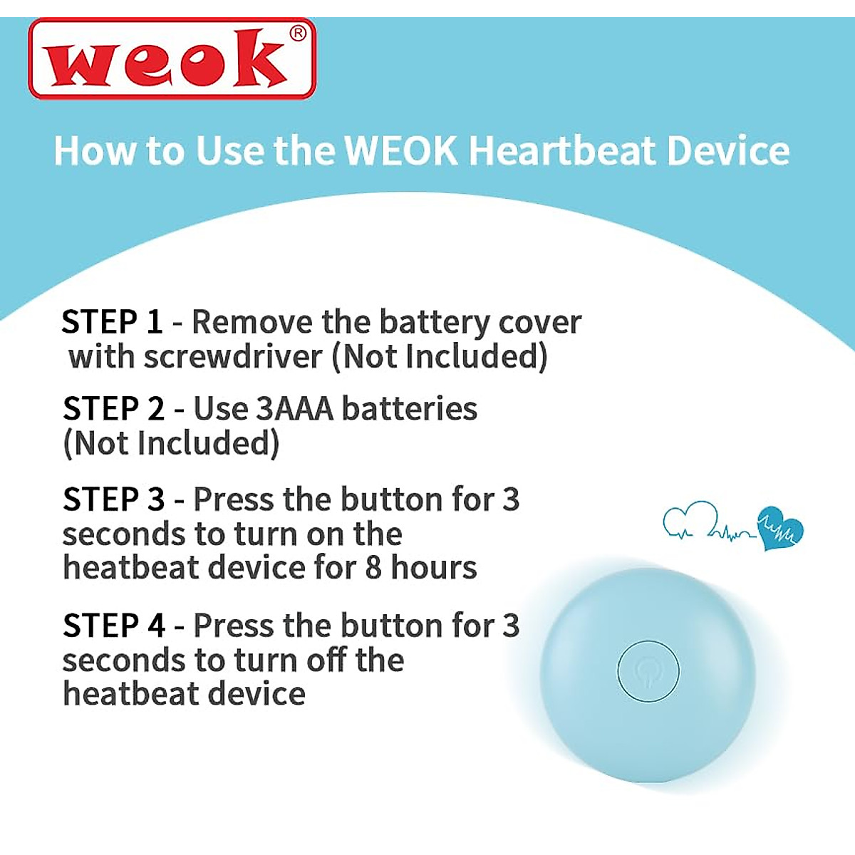 WEOK Heartbeat Puppy Toy - Comfort Cuddler Pillow, Dog Anxiety Relief Calming Aid,Heartbeat Stuffed Toy for Dogs,Puppy Heartbeat Toy Sleep Aid,Dog Heartbeat Toy for Pet