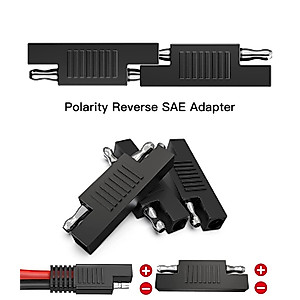 FAWETTY SAE Connector SAE to SAE Polarity Reverse Quick Disconnect Cable Plug Adapter for Solar Panel Battery Power Charger-3pcs