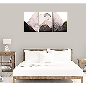 Pink Black and White Modern Abstract Canvas Painting Prints Pictures Artwork Home Decor For Kitchen Living Room Dining Room