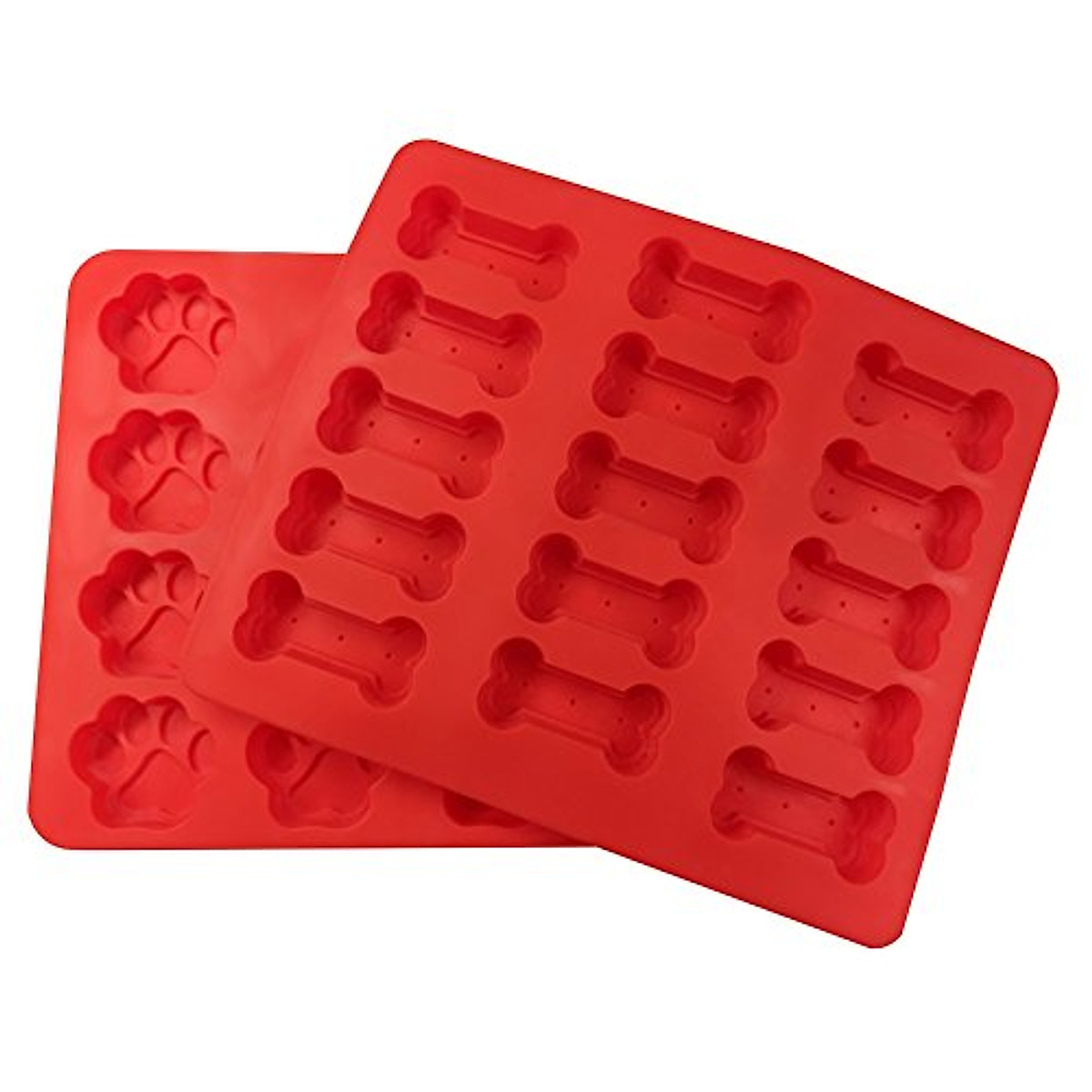 XL Dog Paw and Bone Mold Combo Pack - For Baking Paws and Bones - Silicone by MERRY BIRD