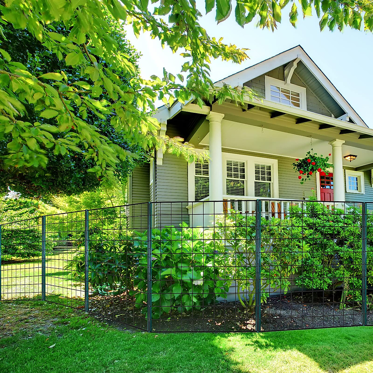 ARIFARO Fence Posts 7 Feet Sturdy Duty Metal Fence Post, Pack of 10, No Dig Garden U Post for Wire Fencing Steel Post for Yard, Outdoor Wire