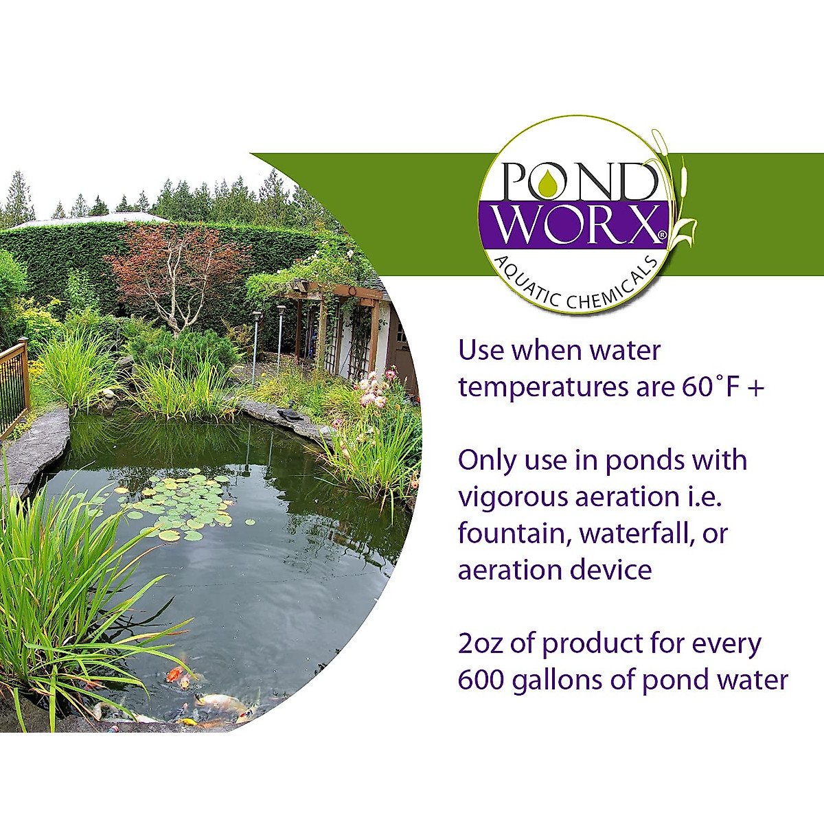 PondWorx Pond Bacteria and Water Clear- Formulated for Large Ponds, Water Features and Safe for Koi, Improves Water Quality- Gallon