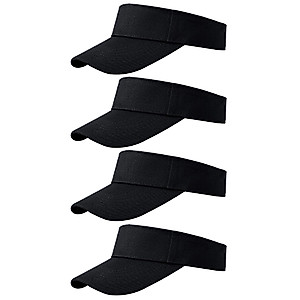 Cooraby Sports Sun Visor Hats Adjustable Sun Visor Caps for Women and Men Black, White