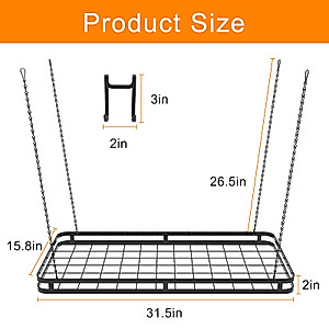 Amtiw 30 Inches Ceiling Pot Rack and Pan Rack for Ceiling with 12 Hooks, Storage Rack Multi-Purpose Organizer for Kitchen Organization, Home, Restaurant, Kitchen Cookware