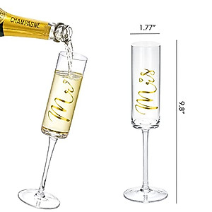 ROXBURGH Wedding Cake Knife and Server Set, Wedding Champagne Flutes, Gold Bride and Groom Champagne Flutes Toasting Glasses Engraved Mr and Mrs, Cake Cutting Set for Wedding Engagement Gifts