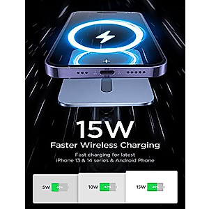 LISEN for Magsafe Car Mount Charger - Magsafe Wireless Car Charger - Magnetic Air Vent Car Phone Holder - 15W Fast Charging Compatible with iPhone 14/13/13 Series