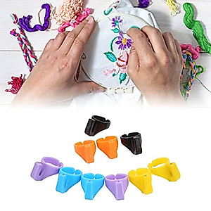 Agatige 10pcs Thread Cutter Rings, Ring Cutter Split Knife Plastic Thimble Sewing Rings Yarn Cutters Finger Ring Stitch Cutting Tools for Sewing, Knitting, Crafting