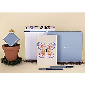 Kate Spade New York Blue Leatherette Mouse Pad, 9" x 8" Mouse Mat with Non-Slip Back, Cute Mouse Pad for Office Desk, Here We Go Again