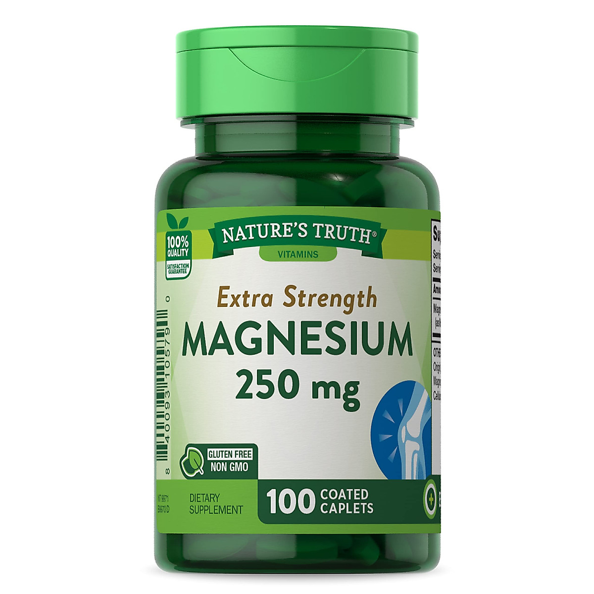 Magnesium Oxide | 250 mg | 100 Caplets | Vegetarian, Non-GMO & Gluten Free Supplement | by Nature's Truth