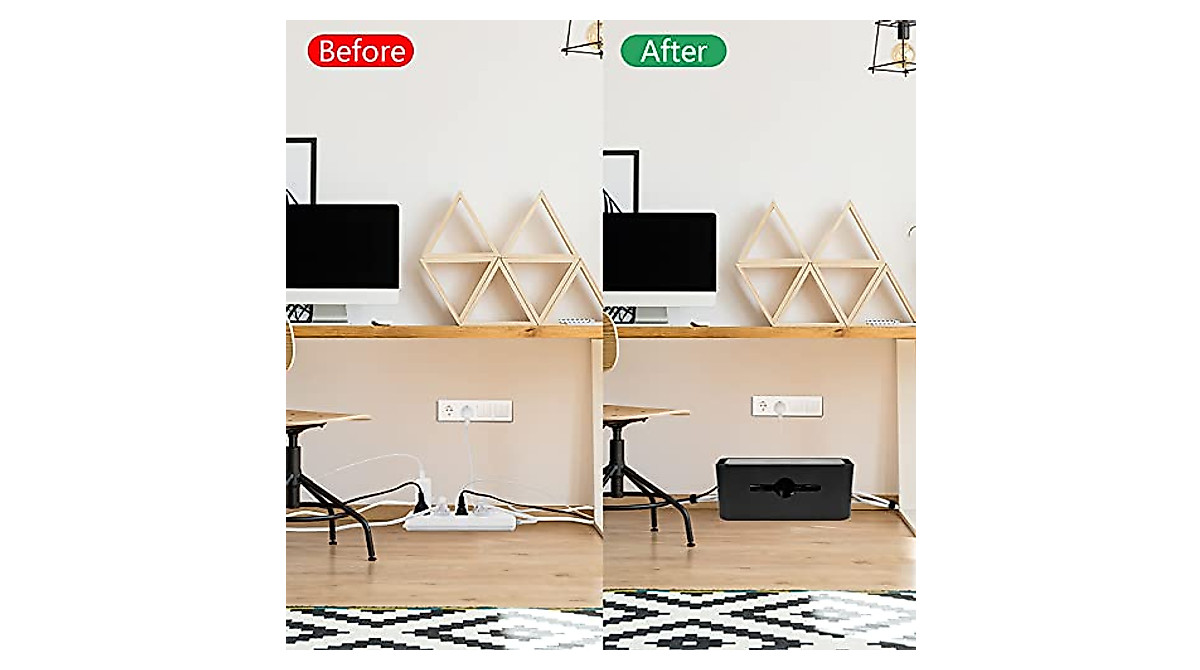 Cable Management Box,Cord Box to Hide Power Strips,Cord Organizer Hider ...
