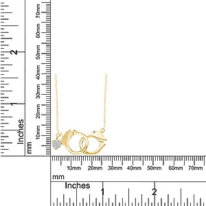 AFFY White Natural Diamond Accents Hand Cuff Pendant Necklace in 14k Yellow Gold Over Sterling Silver